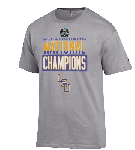 LSU Tigers Baseball CWS Champions Locker Room T-Shirt – Purple & Gold ...